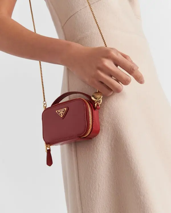 Prada Patent Leather Mini Pouch - Cherry Red | Editorialist